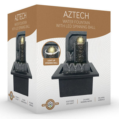 Aztec Water Fountain with spinning ball