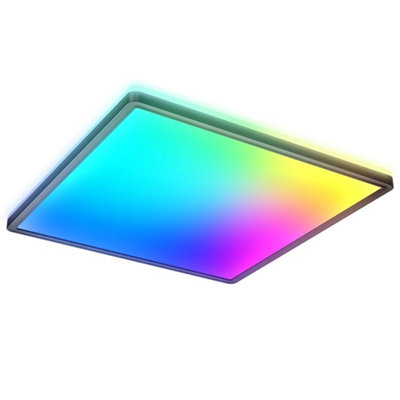B.K.Licht Black Ceiling Light LED Slim Panel 22W, 2700lm, 4000K RGB ...