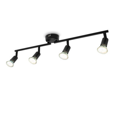 B.K.Licht Mains powered Black 4 lamp Ceiling lamp