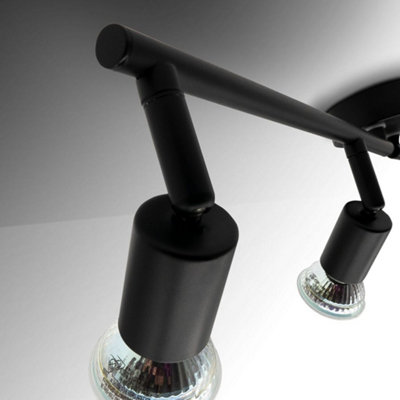 B.K.Licht Mains powered Black 4 lamp Ceiling lamp