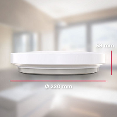 B.K.Licht Mains-powered LED White IP44 Ceiling lamp (Dia)22cm