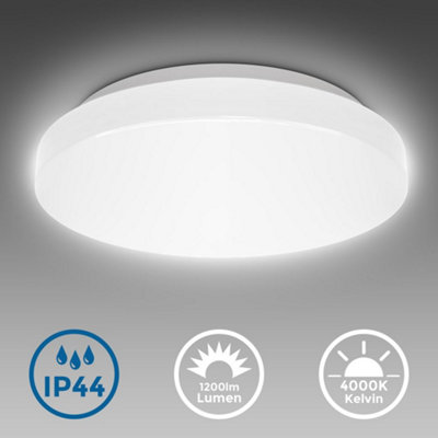 B.K.Licht Mains-powered LED White IP44 Ceiling lamp (Dia)28,8cm