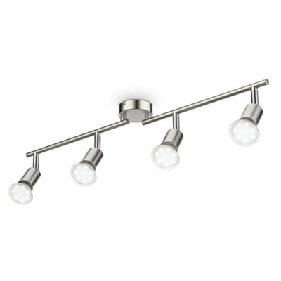 B.K.Licht Mains powered Matte Nickel 4 lamp Ceiling lamp