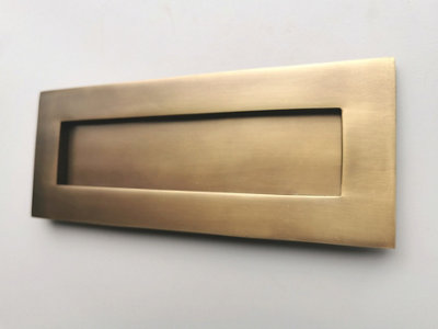 B&M - Solid Brass Victorian Letterbox Finished in Antique Satin Brass ...