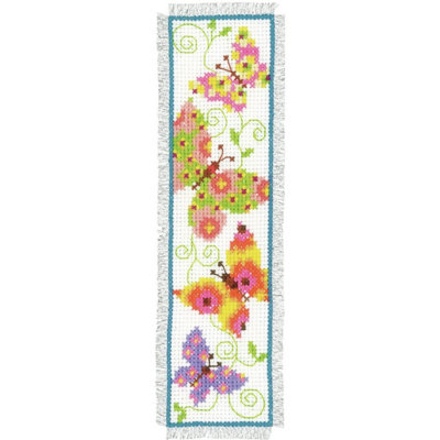 B/MARK B/FLIES I - Counted Cross Stitch Kit: Bookmark: Butterflies I - Vervaco
