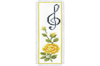 B/MARK TREBLE CLEF - Counted Cross Stitch Kit: Bookmark: Rose & Treble ...