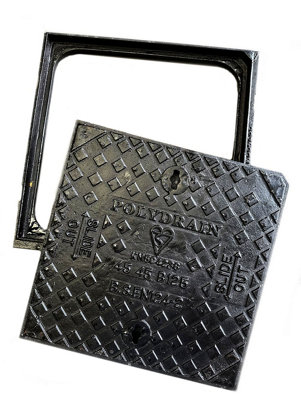 B125 12.5 tonne Ductile Iron Heavy Duty Manhole Cover 450mm x 450mm ...