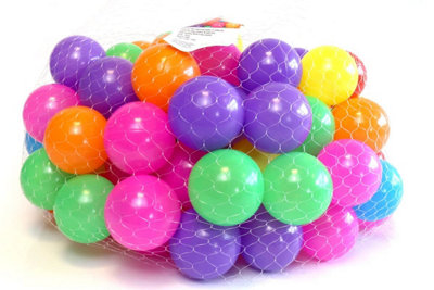 B4E 100pcs Multicolored Soft Play Balls For Kids and Ball Pits, No ...