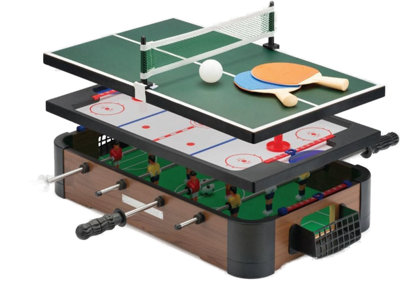 B4E 3 in 1 Multi Sport Game Table Set, Table Football, Pool Table, Air ...