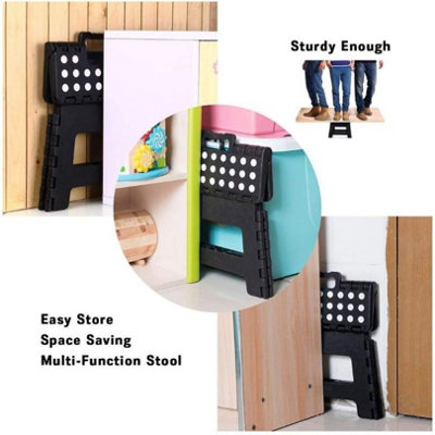 B4E 9-inch Super Strong Folding Step Stool, Heavy Duty Garden and Home ...
