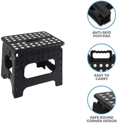 B4E 9-inch Super Strong Folding Step Stool, Heavy Duty Garden and Home ...