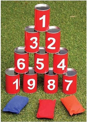 B4E Hit The Can Garden Tin Can Game Alley Indoor and Outdoor Family ...