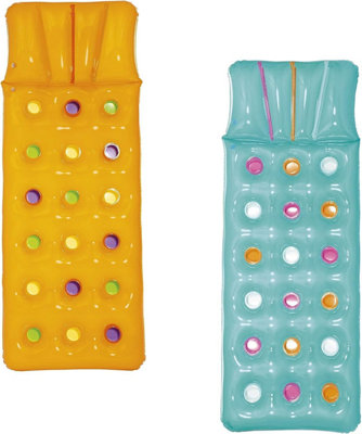 B4E Pack of 2 Inflatable Pool Float Loungers PVC Summer Pool Floats For ...