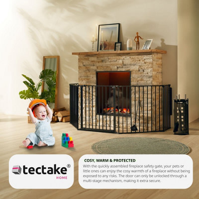 Baby Gate - fireplace safety gate with 5 elements, door with security ...