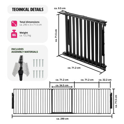 Baby Gate - fireplace safety gate with 5 elements, door with security ...