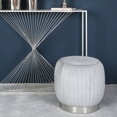 Baby Grey Round Footstool: Charming Design, Soft Hue & Versatile Accent ...