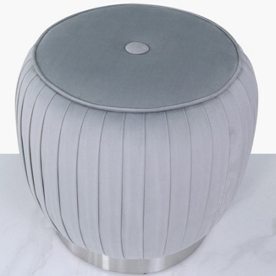 Baby Grey Round Footstool: Charming Design, Soft Hue & Versatile Accent ...