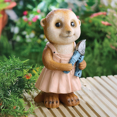 Baby Meerkat Garden Ornament, Weatherproof Polyresin Garden Figurine ...