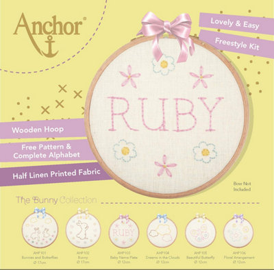 BABY NAME PLATE KIT - Embroidery Kit with Hoop: Baby Name Plate Kit ...
