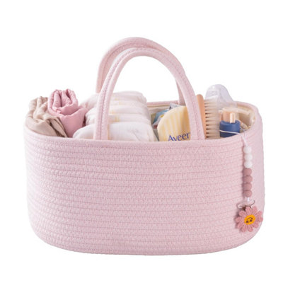 Baby Nappy Storage Box for Girl and Boys with Rope Handle Nursery ...