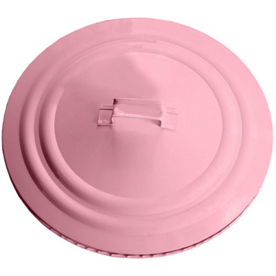 Baby Pink Metal Bin with Dustbin Lid Strong Steel 30L Bin Ideal for the ...