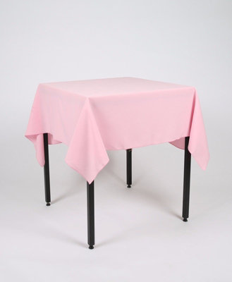 Baby Pink Square Tablecloth 121cm x 121cm (48" x 48") | DIY at B&Q