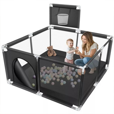 Baby Playpen Portable Child Safety Yard Activity Center with Basketball ...