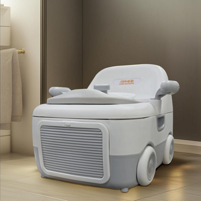 Baby Potty Training Seat with Handles, Footstool, High Backrest, Soft ...