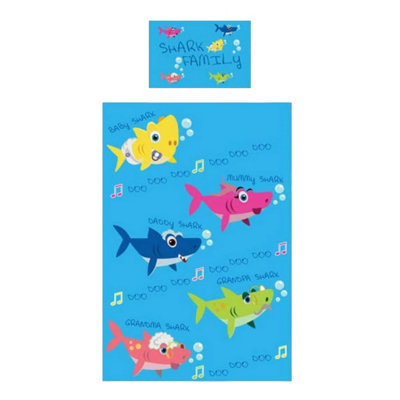 Baby Shark Childrens/Kids Doo Doo Reversible Duvet Cover Set Blue ...