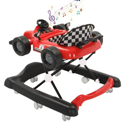 Baby Walker Bouncer Foldable First Steps Push Along Activity Music Ride ...