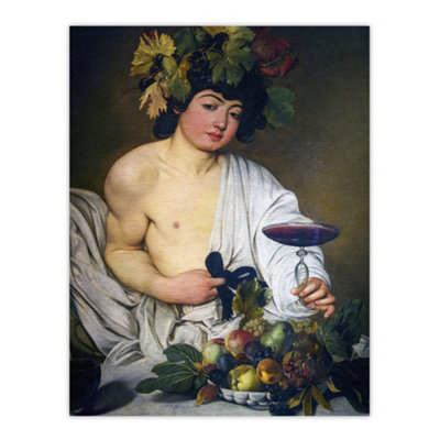 Bacchus Roman Mythology God Caravaggio Wall Art Poster Print 12X16"