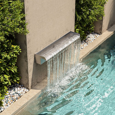 Back Entry Outdoor Swimming Pool Stainless Steel Water Blade Decoration ...