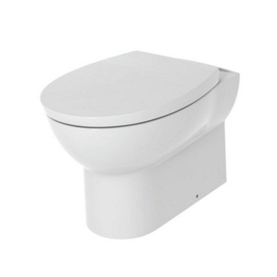 Back to Wall Pan, Soft Close Seat, White, Vitreous China, Concealed ...