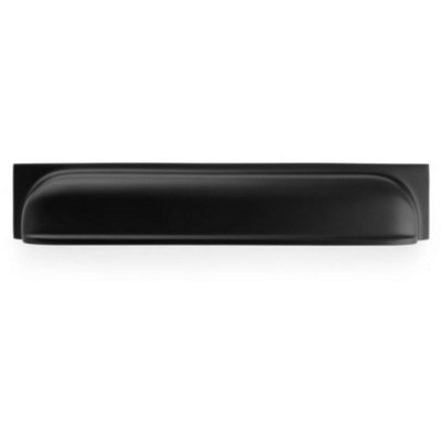 Backplate Cup Handle - Matt Black 203mm Centres Solid Brass Shaker ...