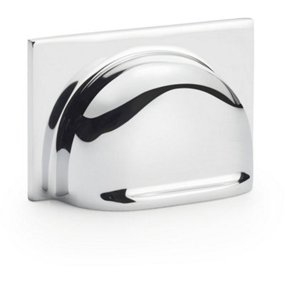 Backplate Cup Handle Polished Chrome 40mm Centres Solid Brass Shaker ...