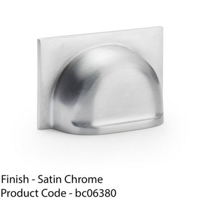 Backplate Cup Handle - Satin Chrome 40mm Centres Solid Brass Shaker ...