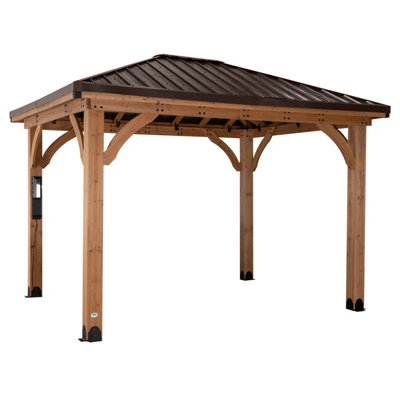 Backyard Discovery Barrington Cedar Wood Outdoor Patio Gazebo with ...