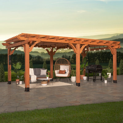 Backyard Discovery Beaumont 6.1m x 3.7m Cedar Wood Outdoor Patio ...