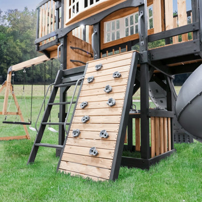 Backyard Discovery Magnolia Falls Cedar Wooden Climbing Frame with 2 x ...