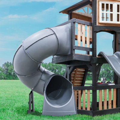 Backyard Discovery Magnolia Falls Cedar Wooden Climbing Frame with 2 x ...