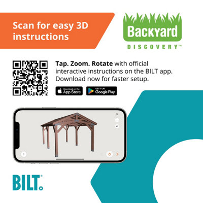 Backyard Discovery Norwood Cedar Wood Outdoor Patio Gazebo/Carport with ...