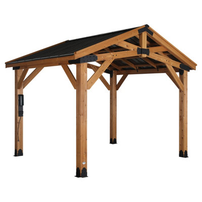 Backyard Discovery Norwood Cedar Wood Outdoor Patio Gazebo with ...