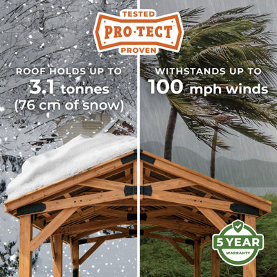 Backyard Discovery Norwood Cedar Wood Outdoor Patio Gazebo with ...