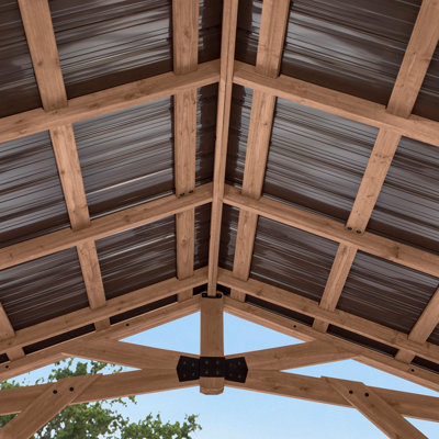 Backyard Discovery Norwood Cedar Wood Outdoor Patio Gazebo with ...