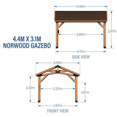 Backyard Discovery Norwood Cedar Wood Outdoor Patio Gazebo with ...