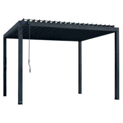 Backyard Discovery Sarasota Louvered Steel Outdoor Patio Pergola with ...
