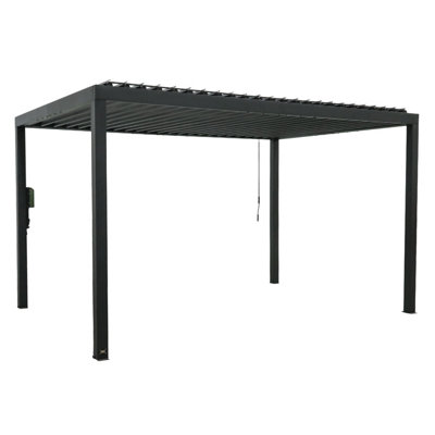Backyard Discovery Sarasota Louvered Steel Outdoor Patio Pergola with ...