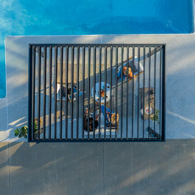 Backyard Discovery Sarasota Louvered Steel Outdoor Patio Pergola with ...