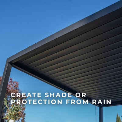 Backyard Discovery Sarasota Louvered Steel Outdoor Patio Pergola with ...