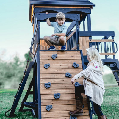 Backyard Discovery Timber Crossing Cedar Wooden Climbing Frame with 2 x ...